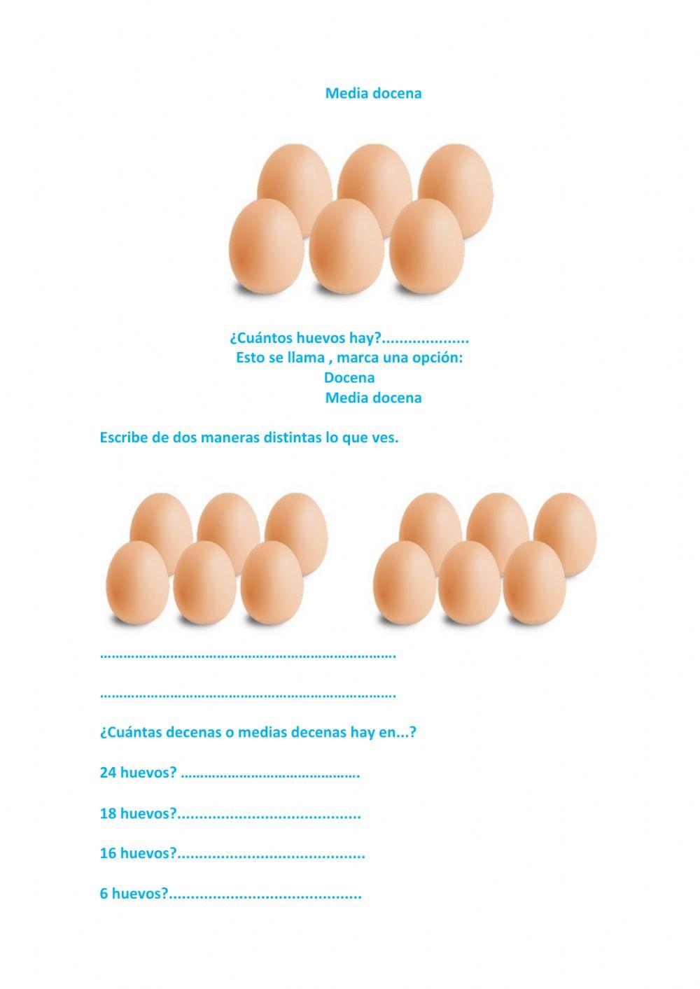 Docena y media docena worksheet | Live Worksheets