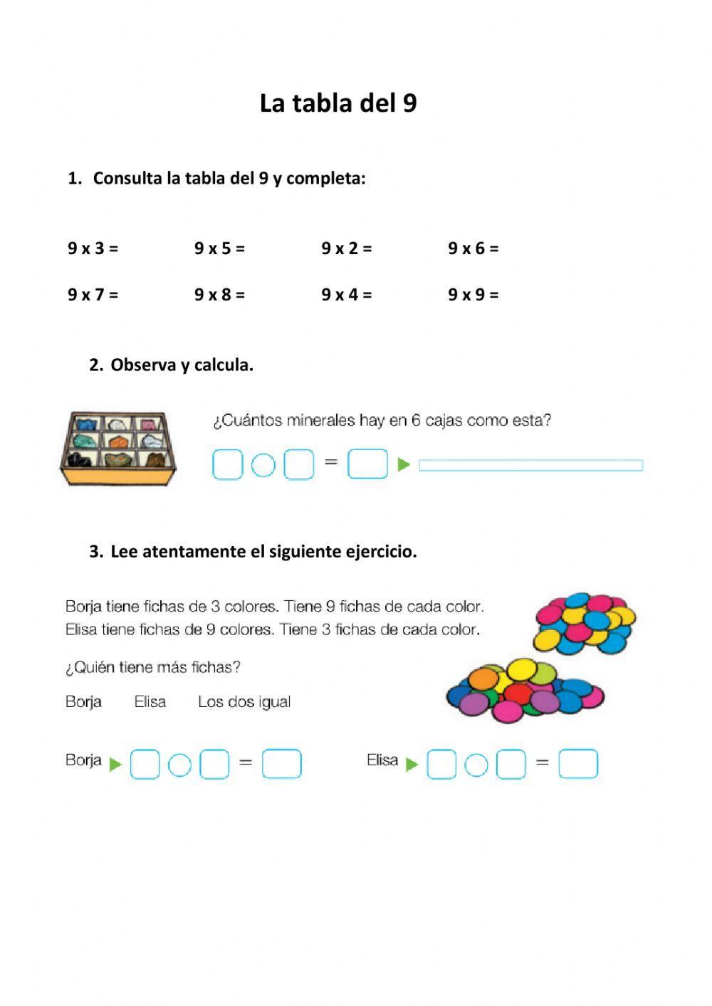 Tabla del 9 interactive exercise | Live Worksheets