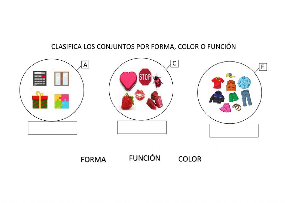 Clasificación de conjuntos worksheet | Live Worksheets