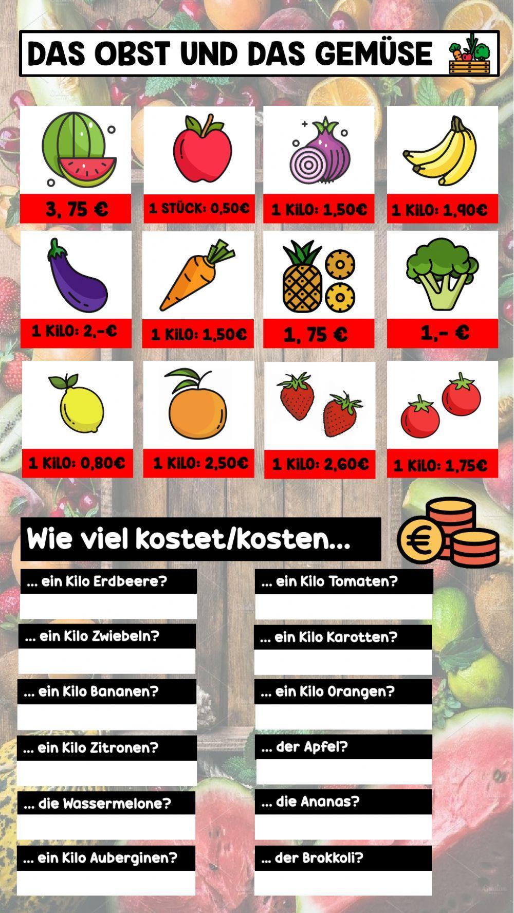 Obst und Gemüse-1ESO worksheet | Live Worksheets