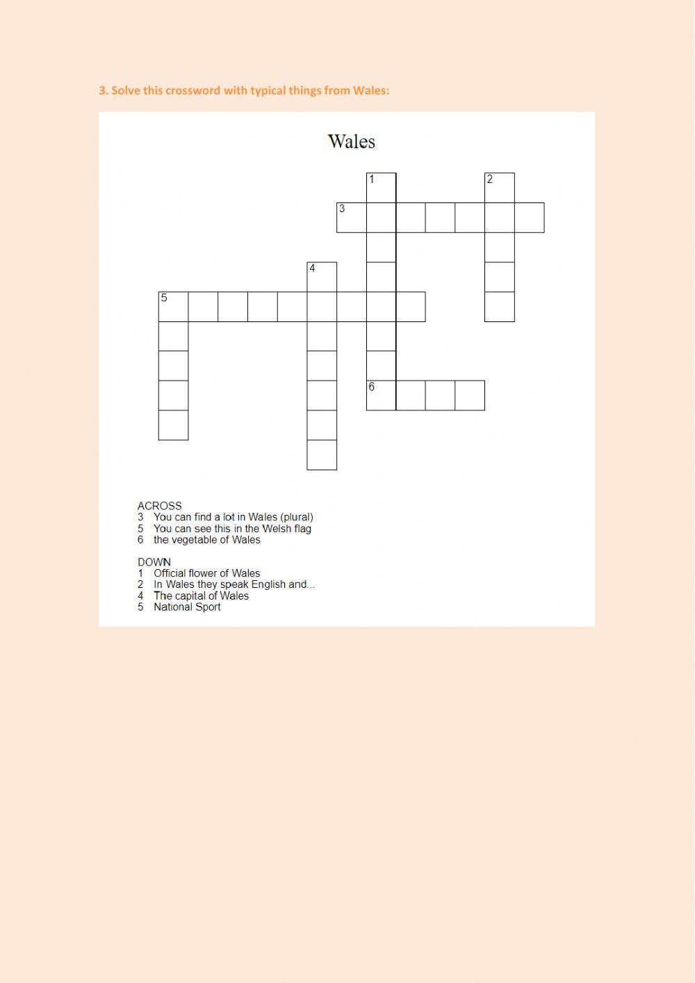 Wales | Free Interactive Worksheets | 264706