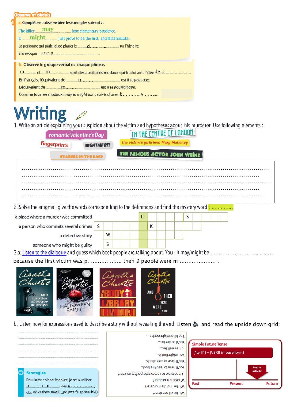 Whodunit back cover reading and listening worksheet | Live Worksheets