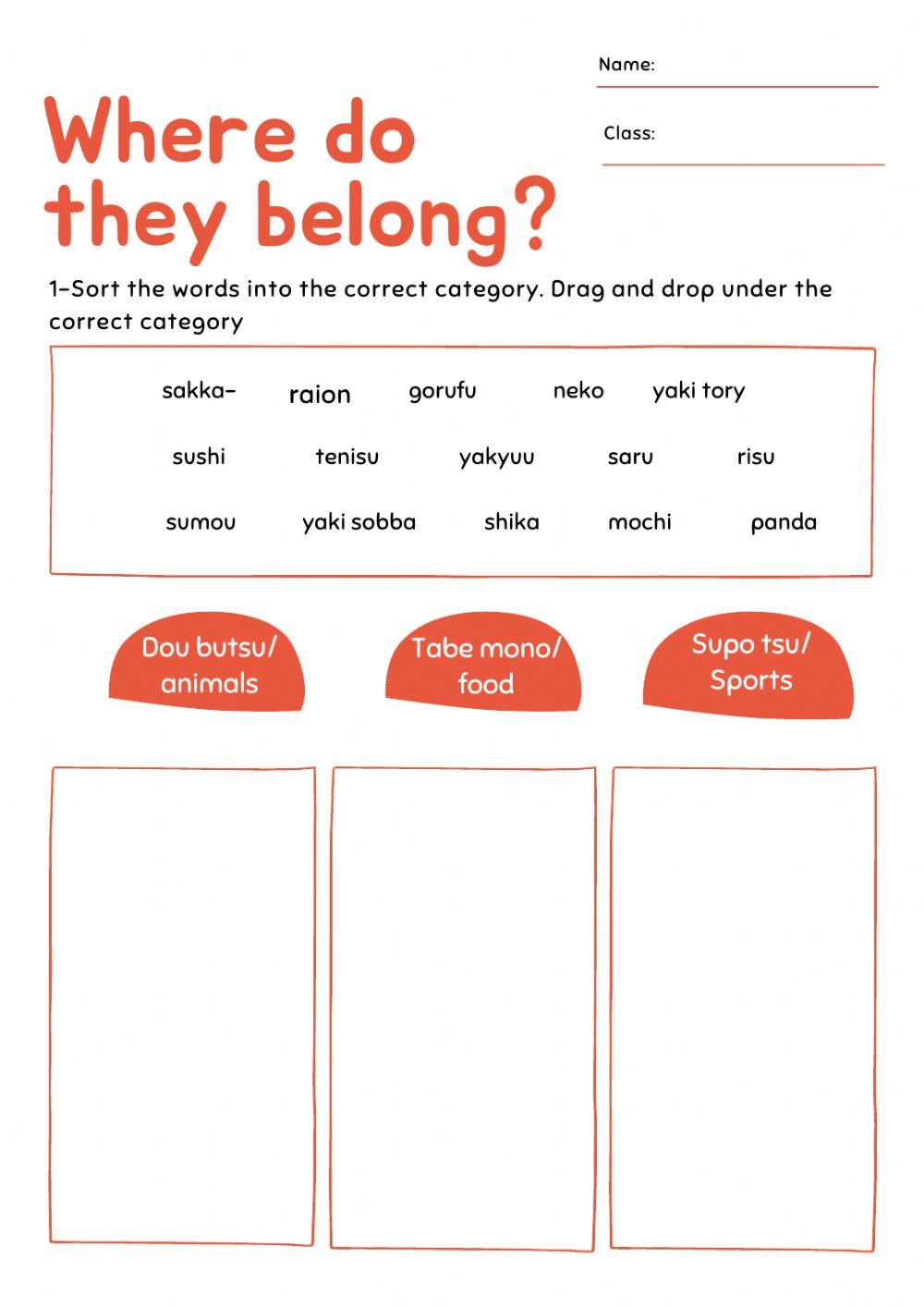 Learning japanese 5º worksheet | Live Worksheets