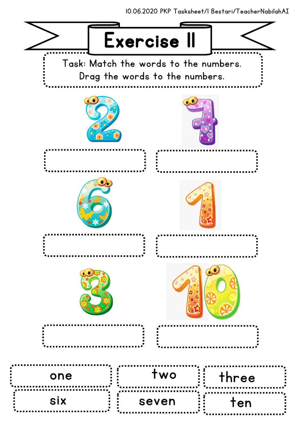 Tasksheet Year 1 Numbers 653488 | NabilahAI | Live