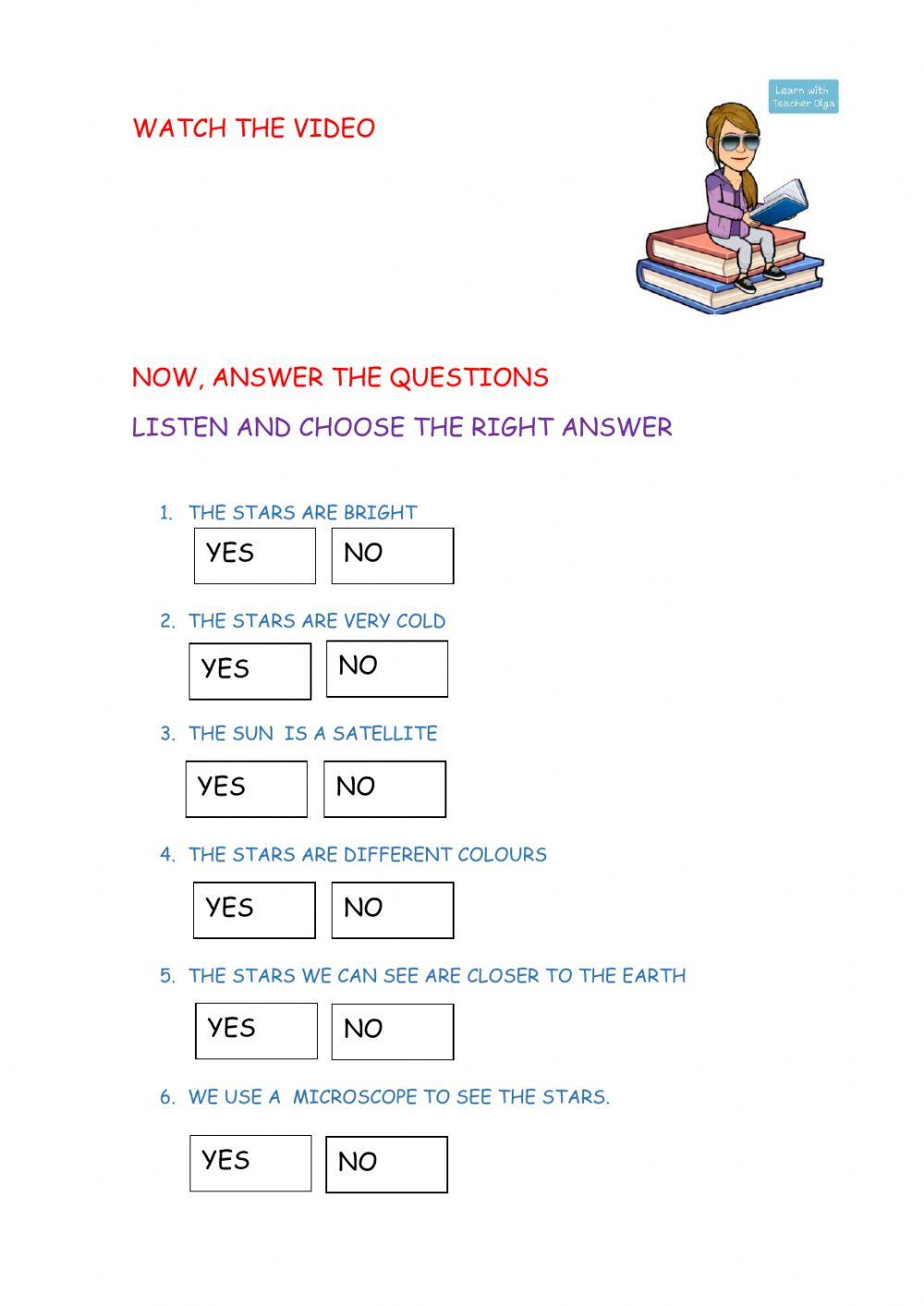 Stars facts worksheet | Live Worksheets