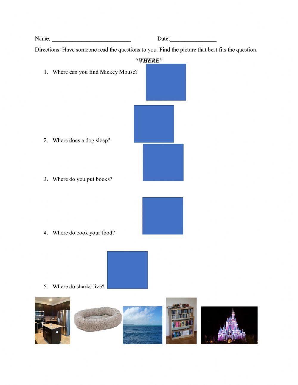 Where 7 worksheet | Live Worksheets