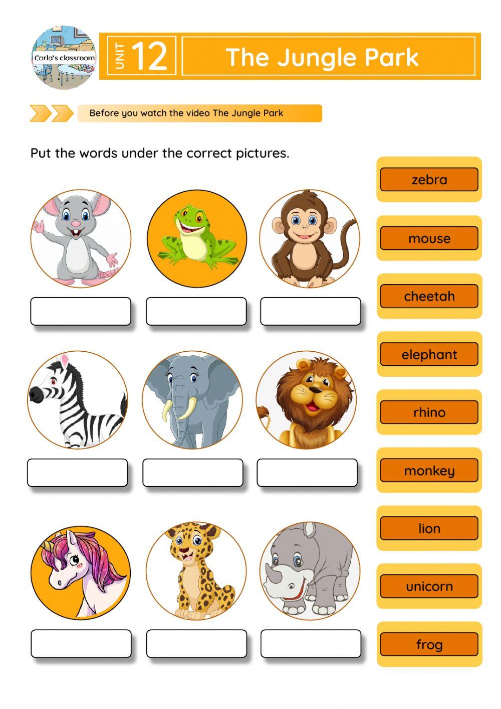 The Jungle Park | Free Interactive Worksheets | 292161