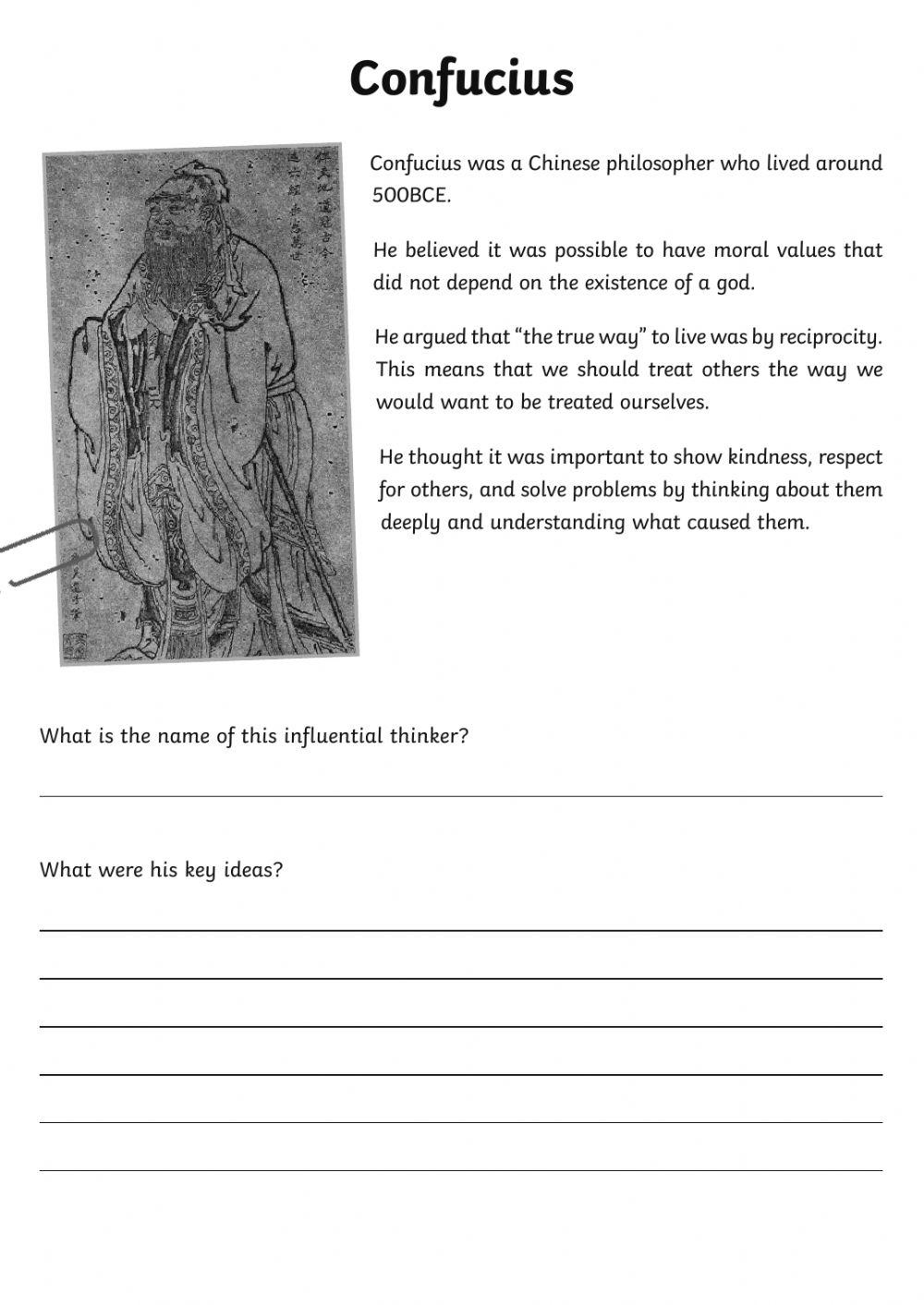 Influential humanists worksheet | Live Worksheets
