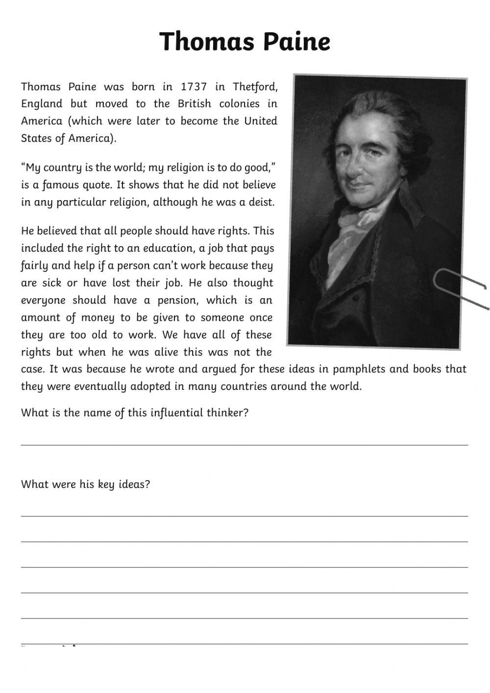 Influential humanists worksheet | Live Worksheets