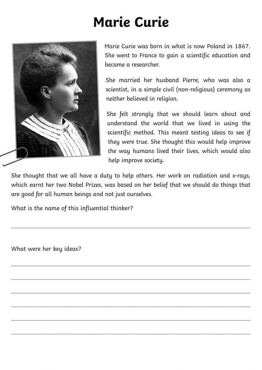 Influential humanists worksheet | Live Worksheets