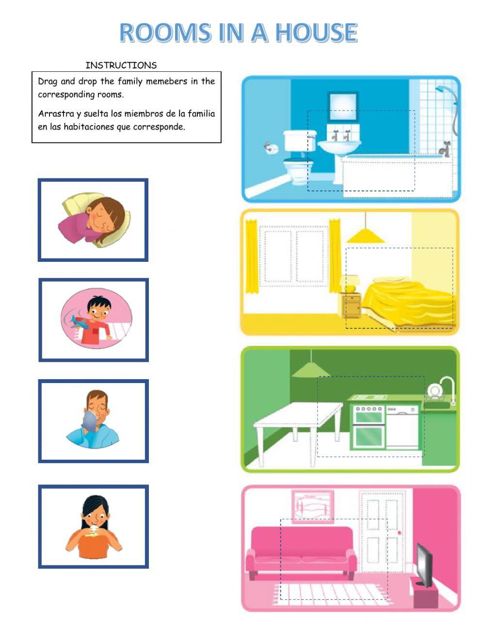 Rooms online practice | Live Worksheets