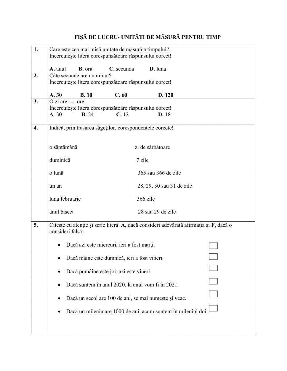 Fisa- UNITATI D… | Free Interactive Worksheets | 300169