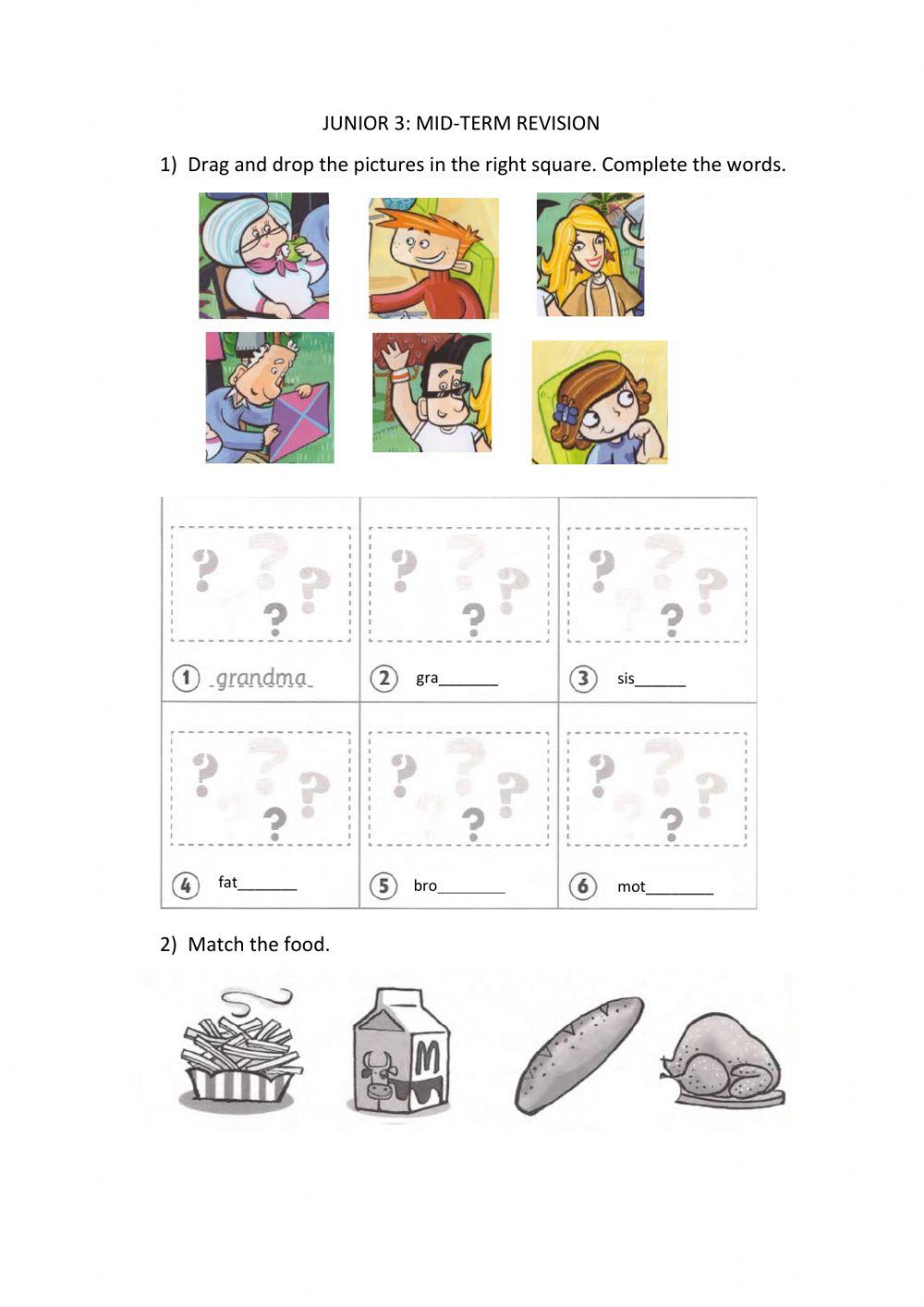 Mid term revision interactive worksheet | Live Worksheets