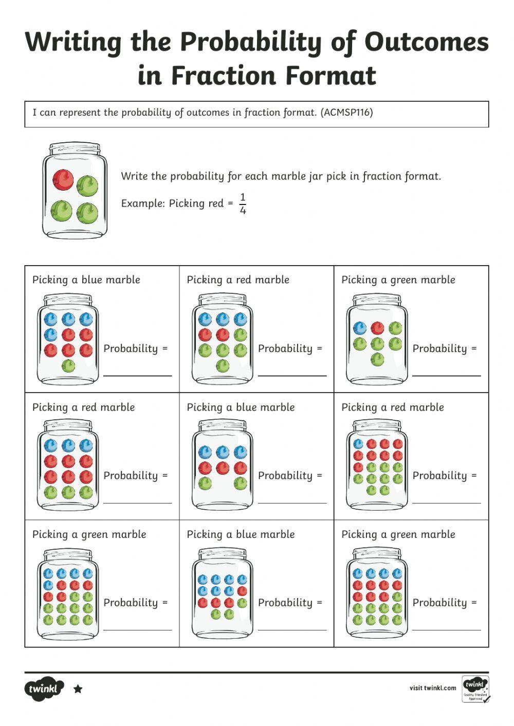 5890249 | fraction probability | Science math worksheets