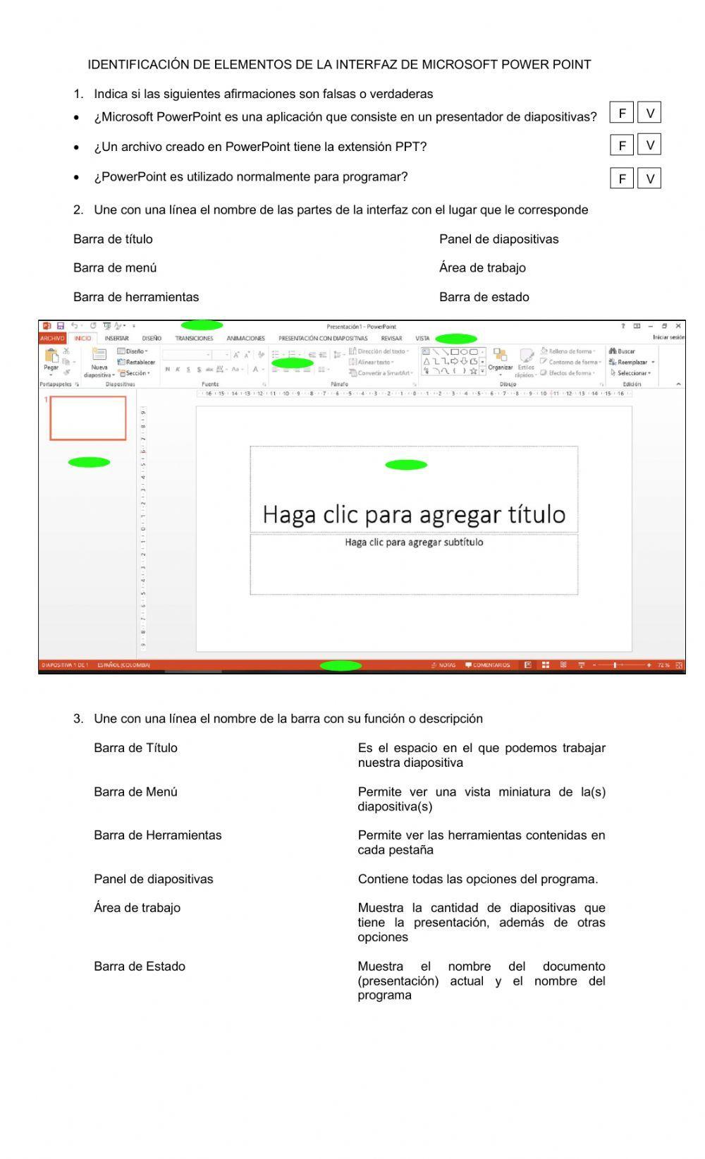Interfaz de Pow… | Free Interactive Worksheets | 301502