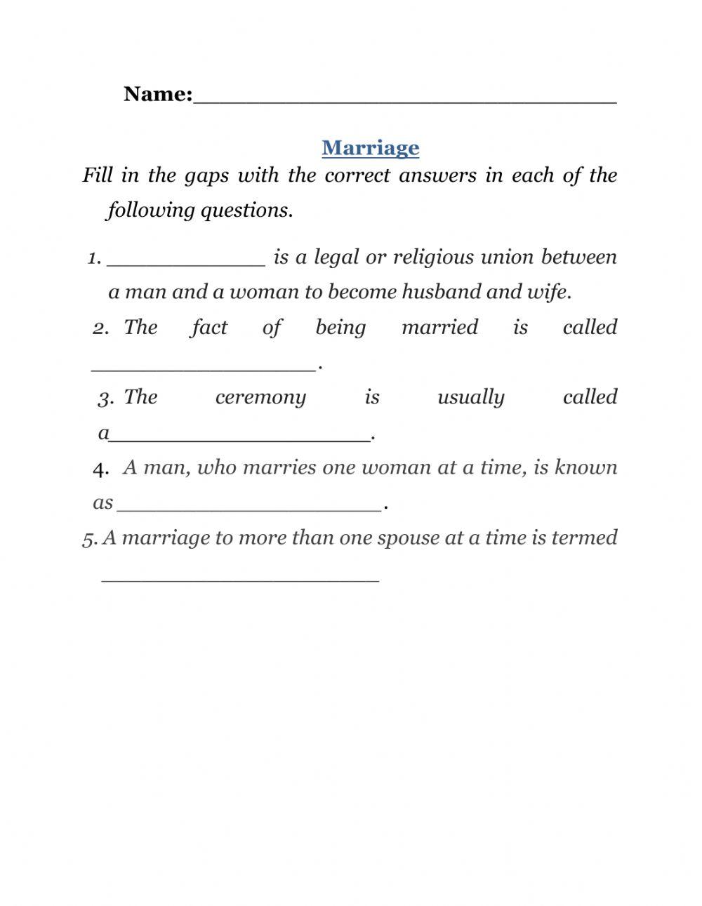 301802 | Marriage | jemilajimoh | LiveWorksheets