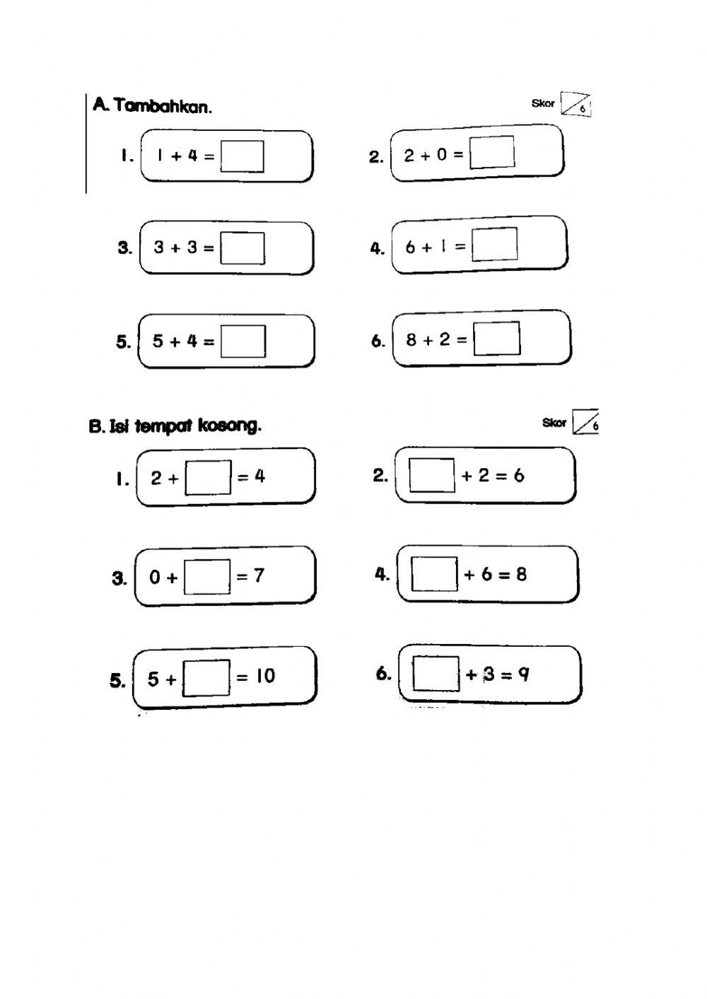 Tambah online activity | Live Worksheets