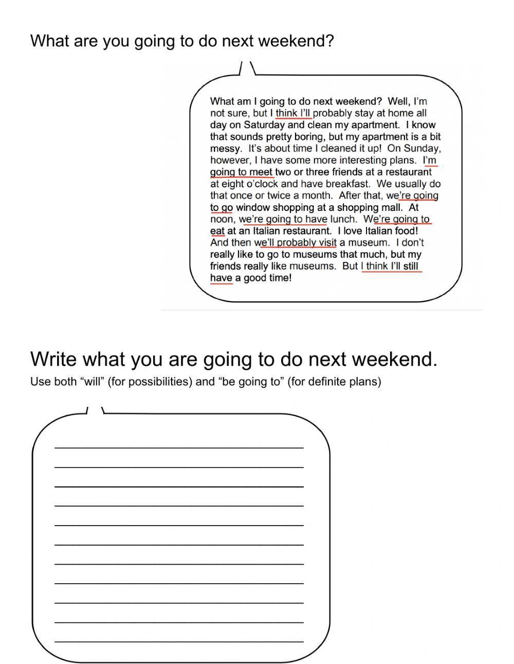 What will you d… | Free Interactive Worksheets | 302294