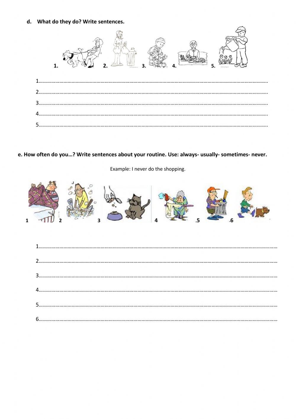 Chores interactive exercise for Grade 3 | Live Worksheets