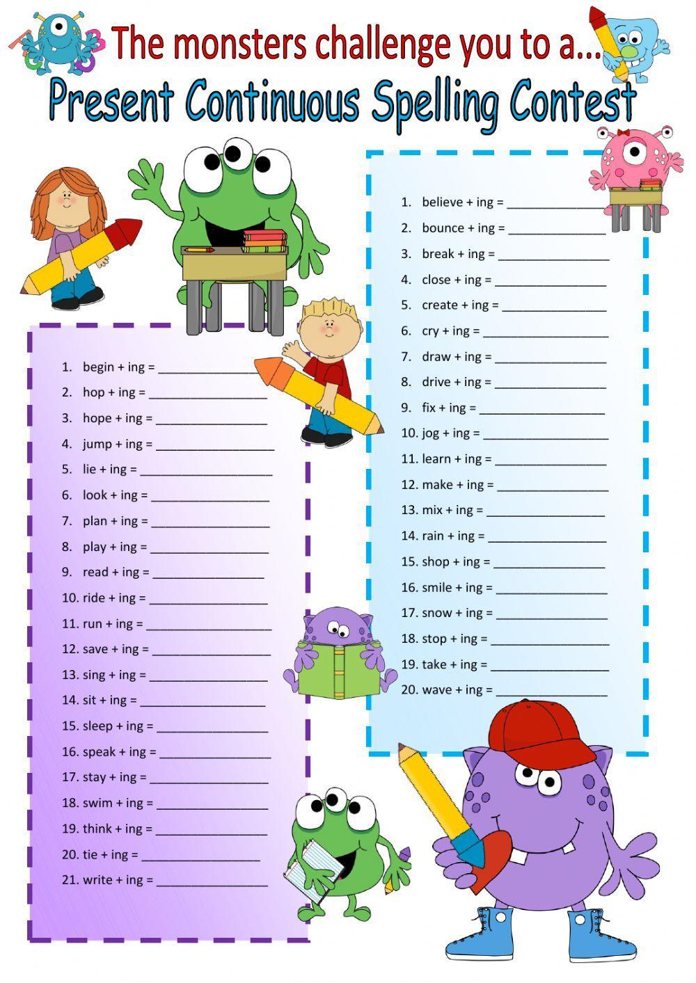 Present Continuous Spelling Rules Esl Worksheet By Elviabebe – NBKomputer Present Continuous Spelling Rules Esl Worksheet By Elviabebe – NBKomputer