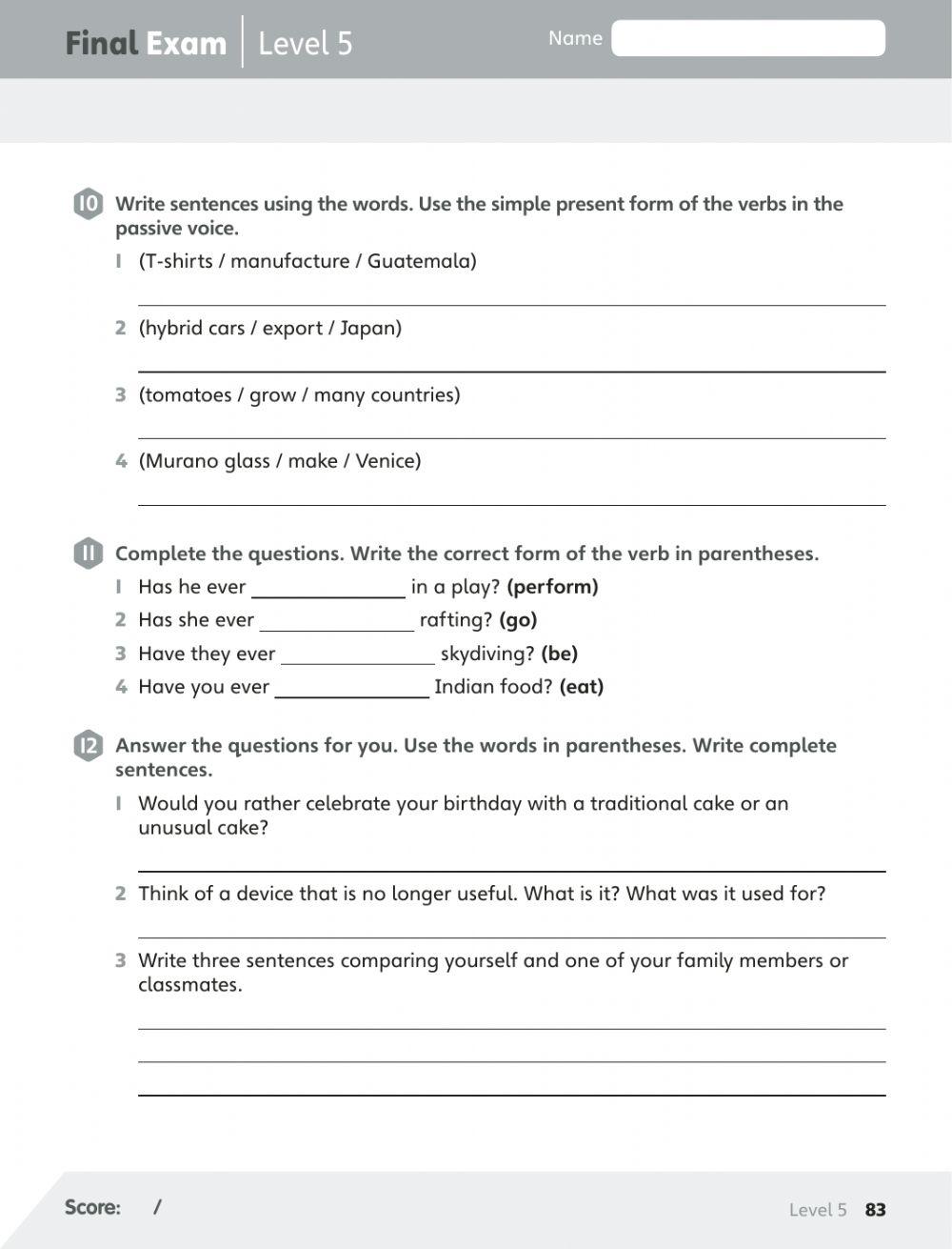 Book 5 final te… | Free Interactive Worksheets | 303163