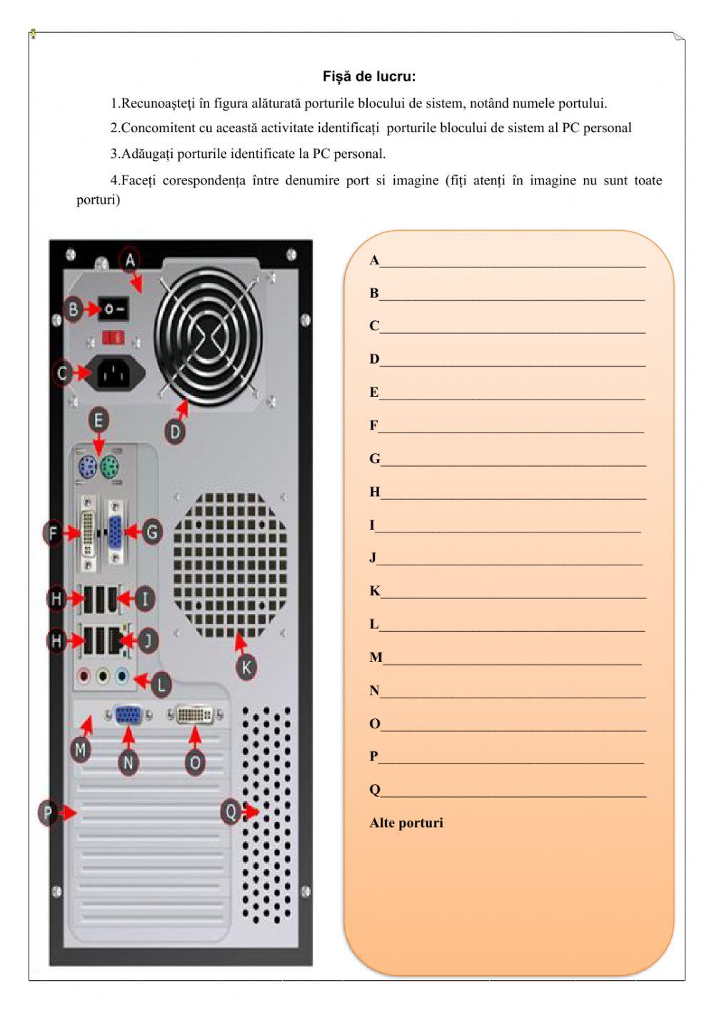 Porturi PC worksheet | Live Worksheets