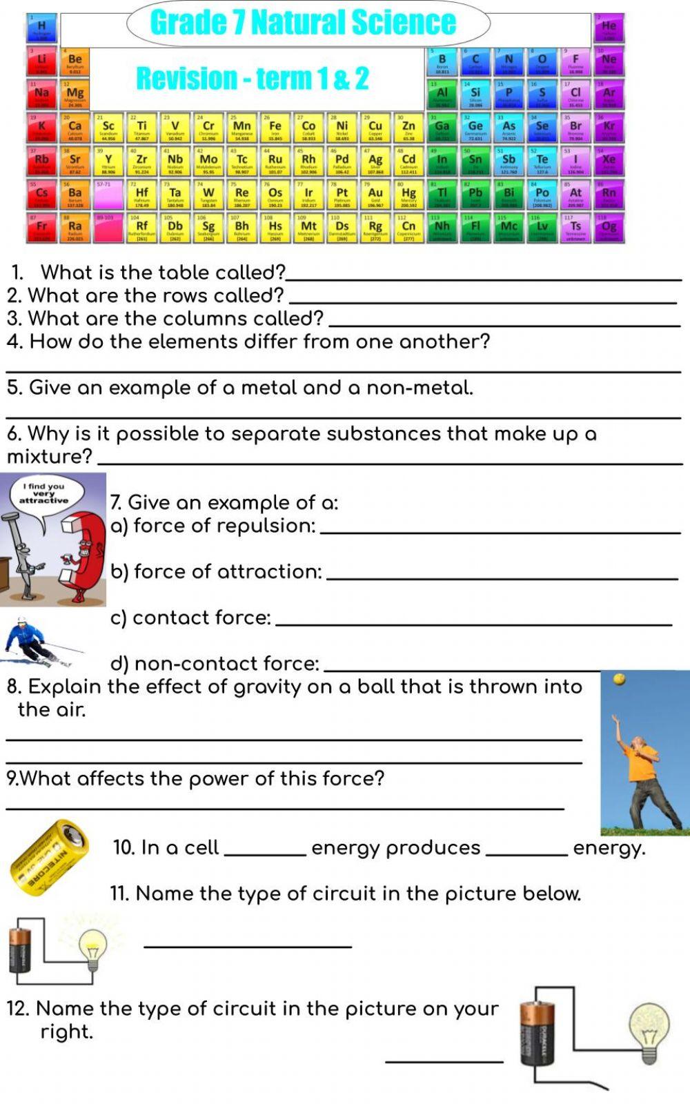 Revision term 1 & 2 worksheet | Live Worksheets