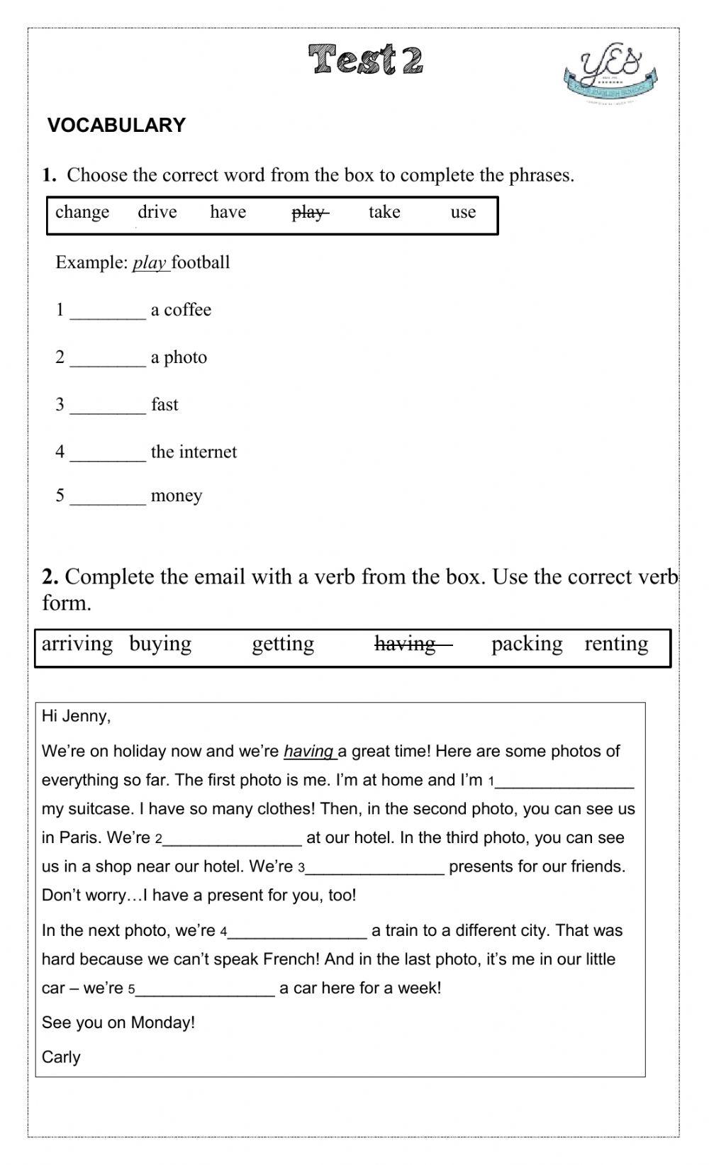 Adults test 2 worksheet | Live Worksheets