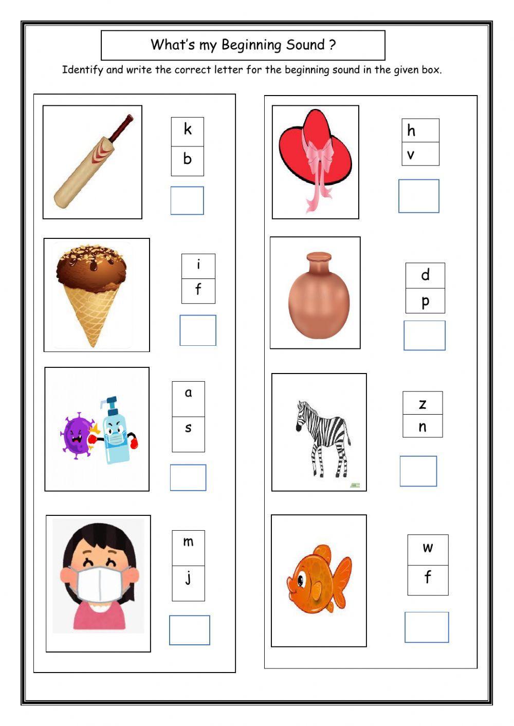 304350 | Beginning Sound Worksheet | Kamalika