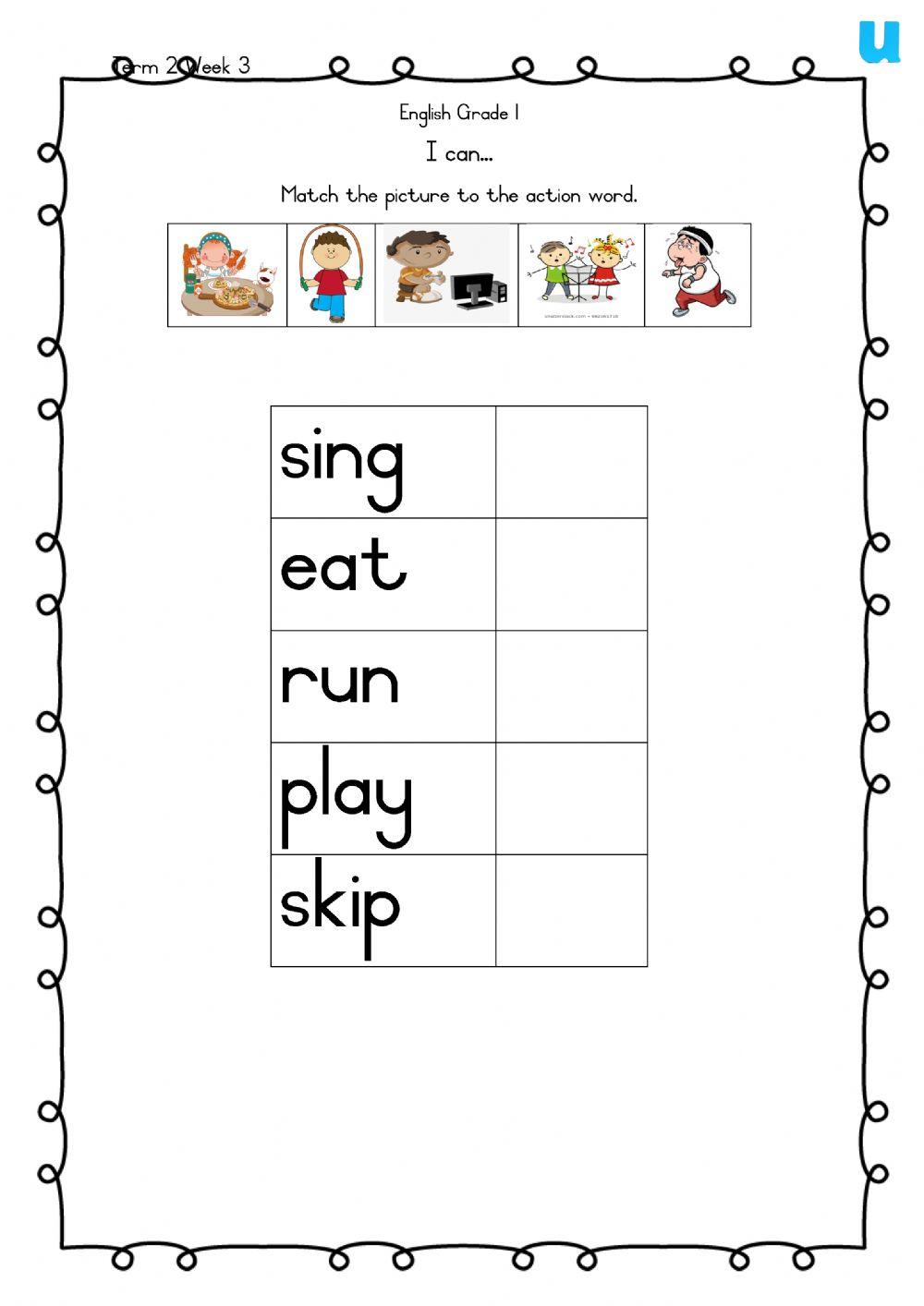 Action words online exercise | Live Worksheets