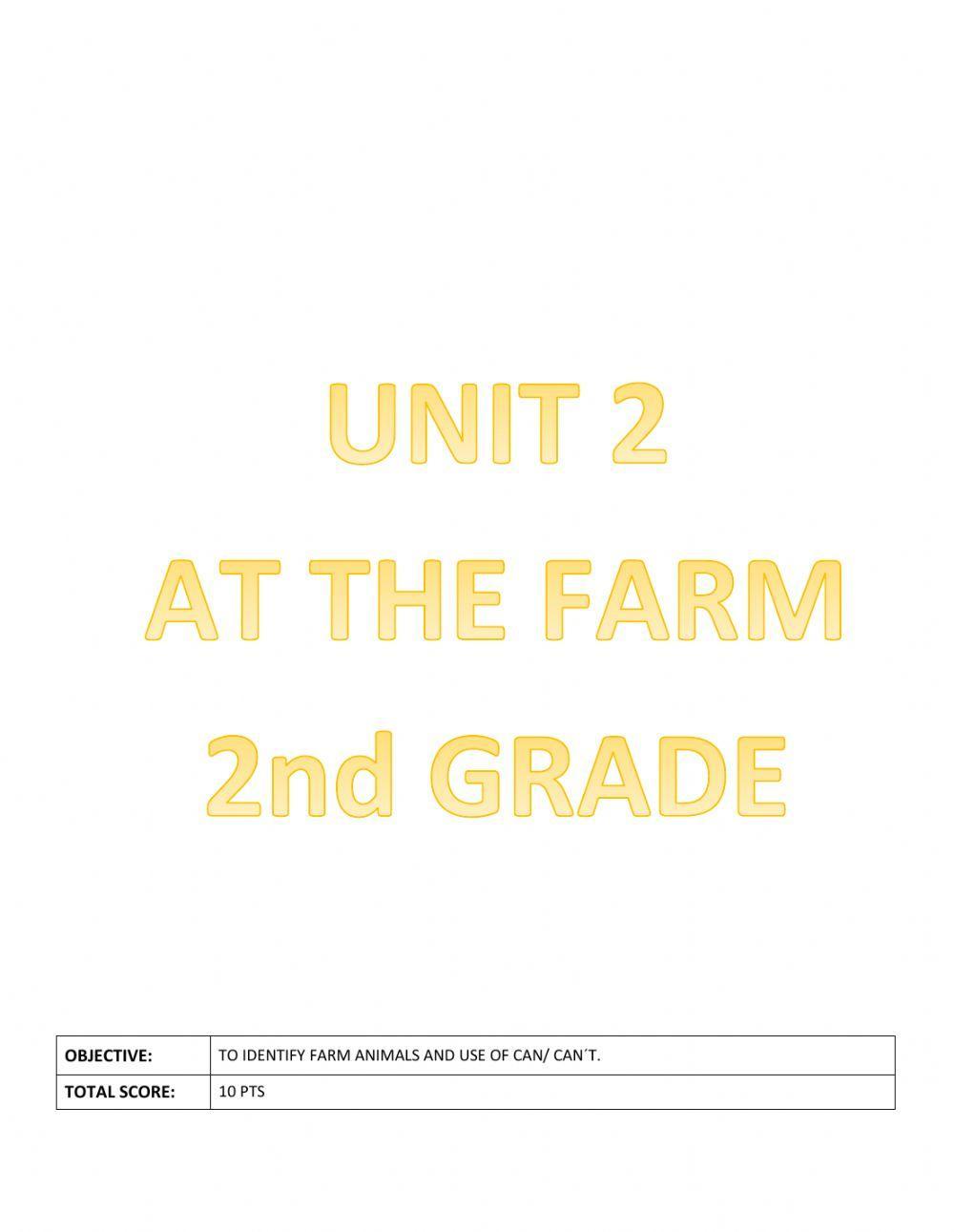 At the farm- Unit 2 worksheet | Live Worksheets