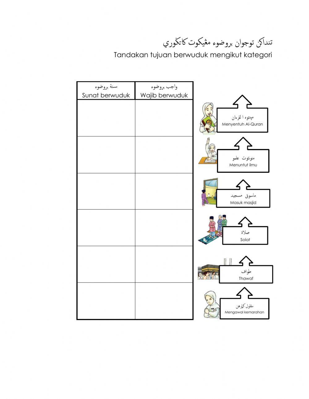 Wuduk Sempurna | Free Interactive Worksheets | 304959