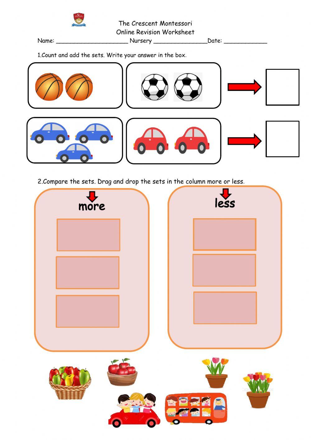 Counting interactive exercise for preschool | Live Worksheets