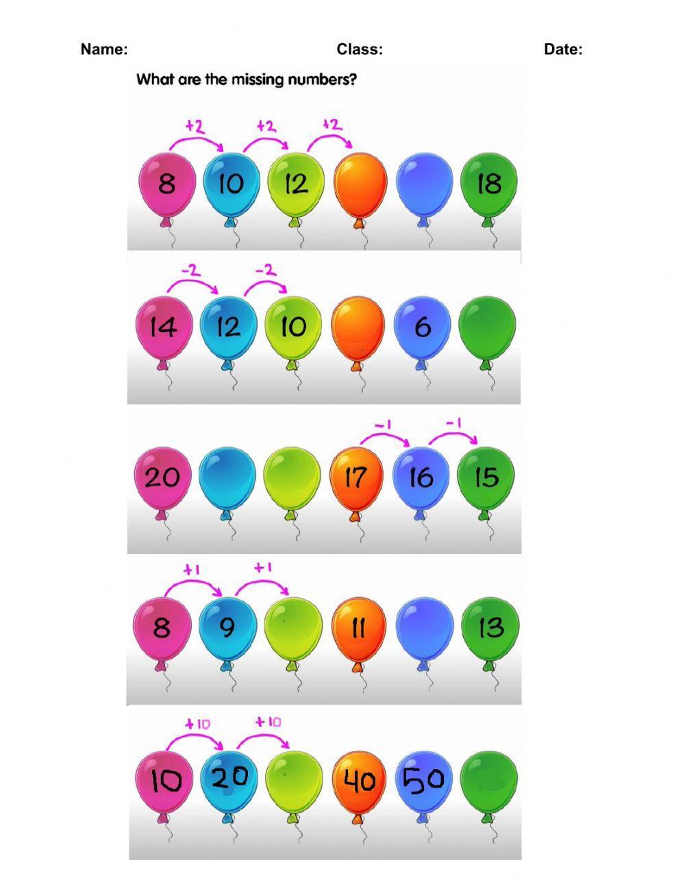 Number Patterns Live Worksheets number-patterns-live-worksheets