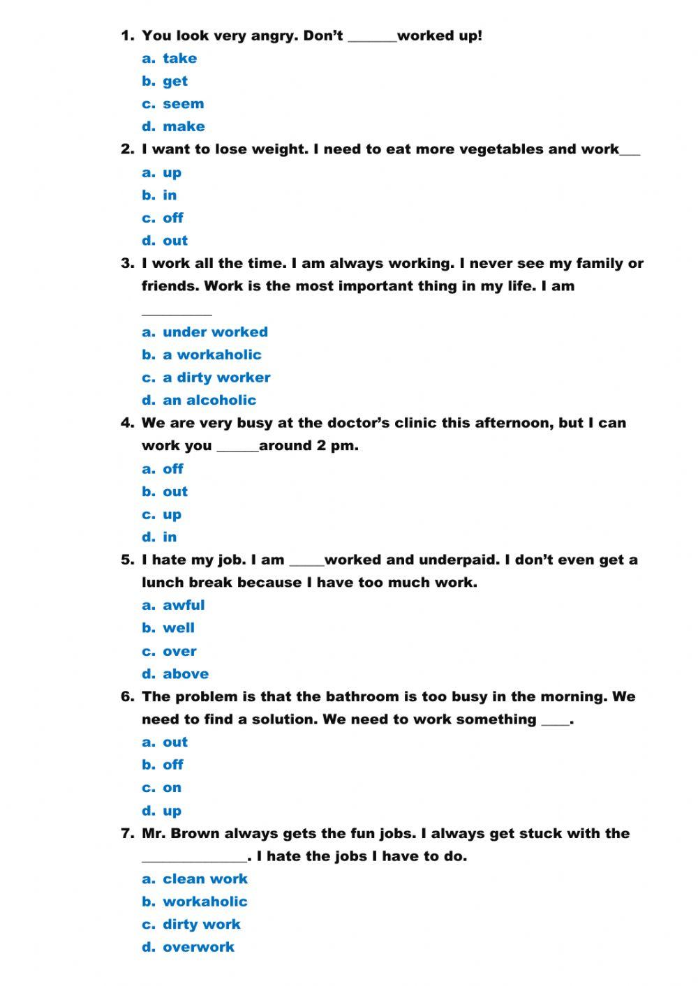 305707 | English. Expressions with WORK | Anna