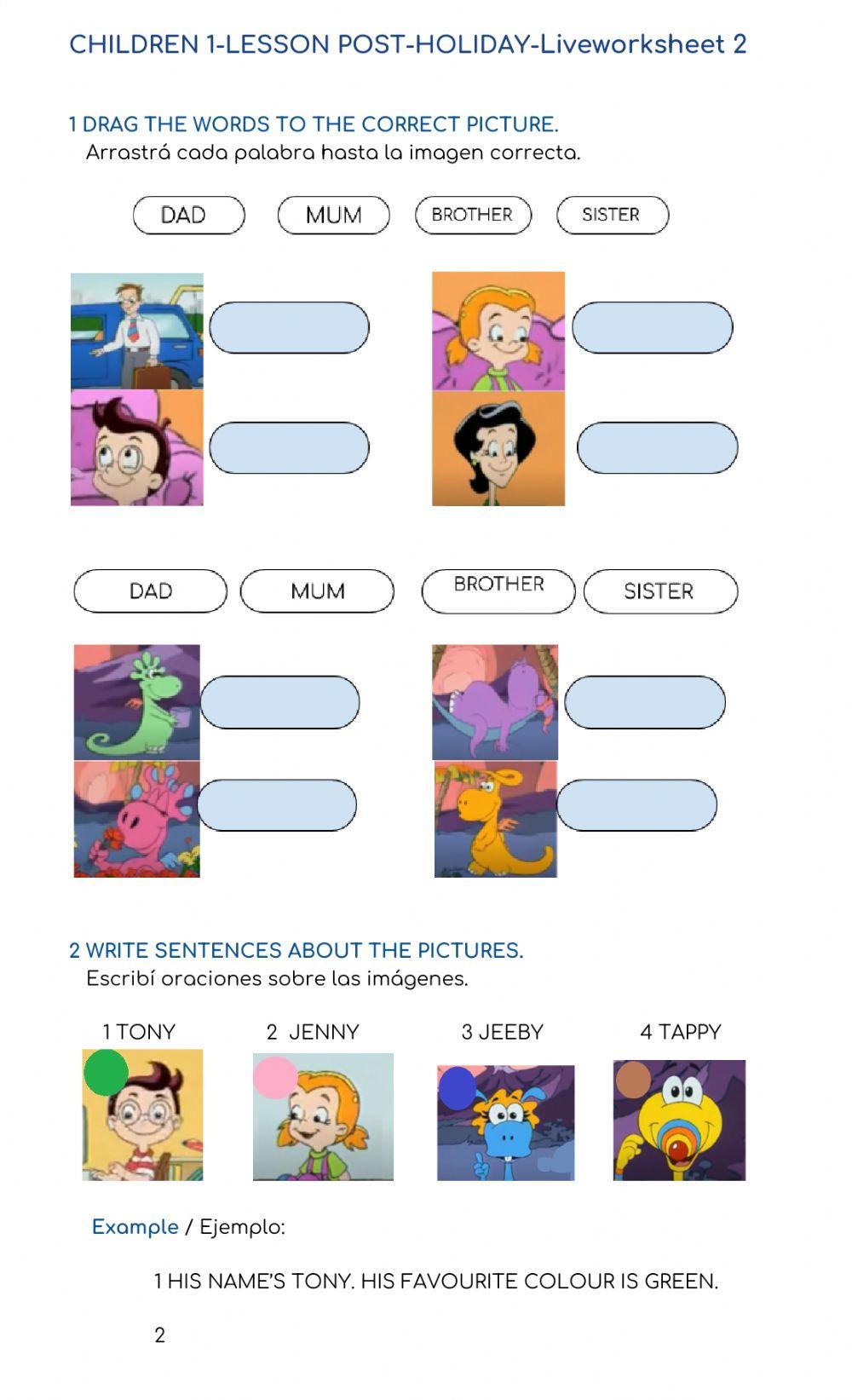 Children 1 Lesson Post holiday Liveworksheet 2 worksheet | Live Worksheets