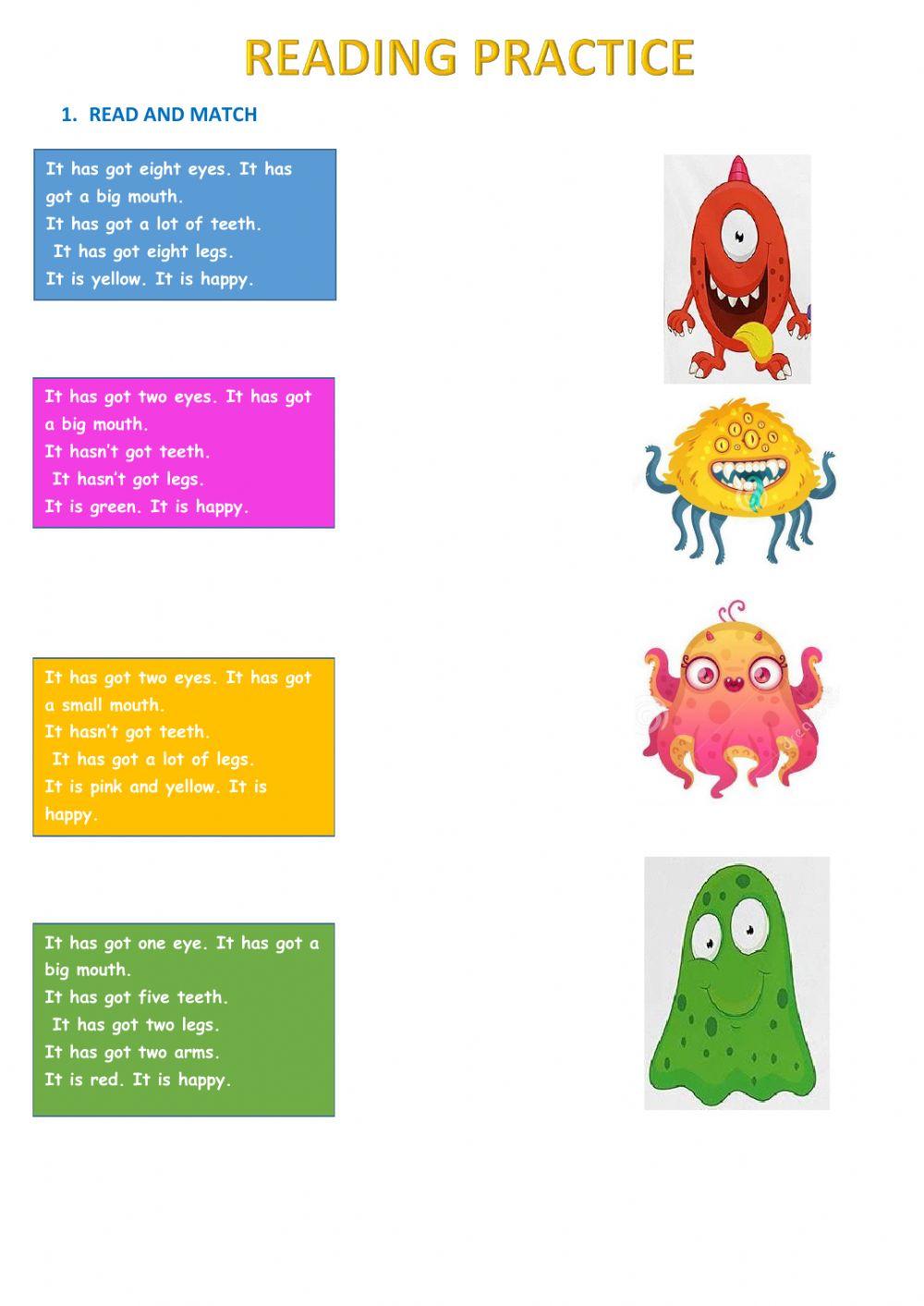 monster have got online exercise for | Live Worksheets