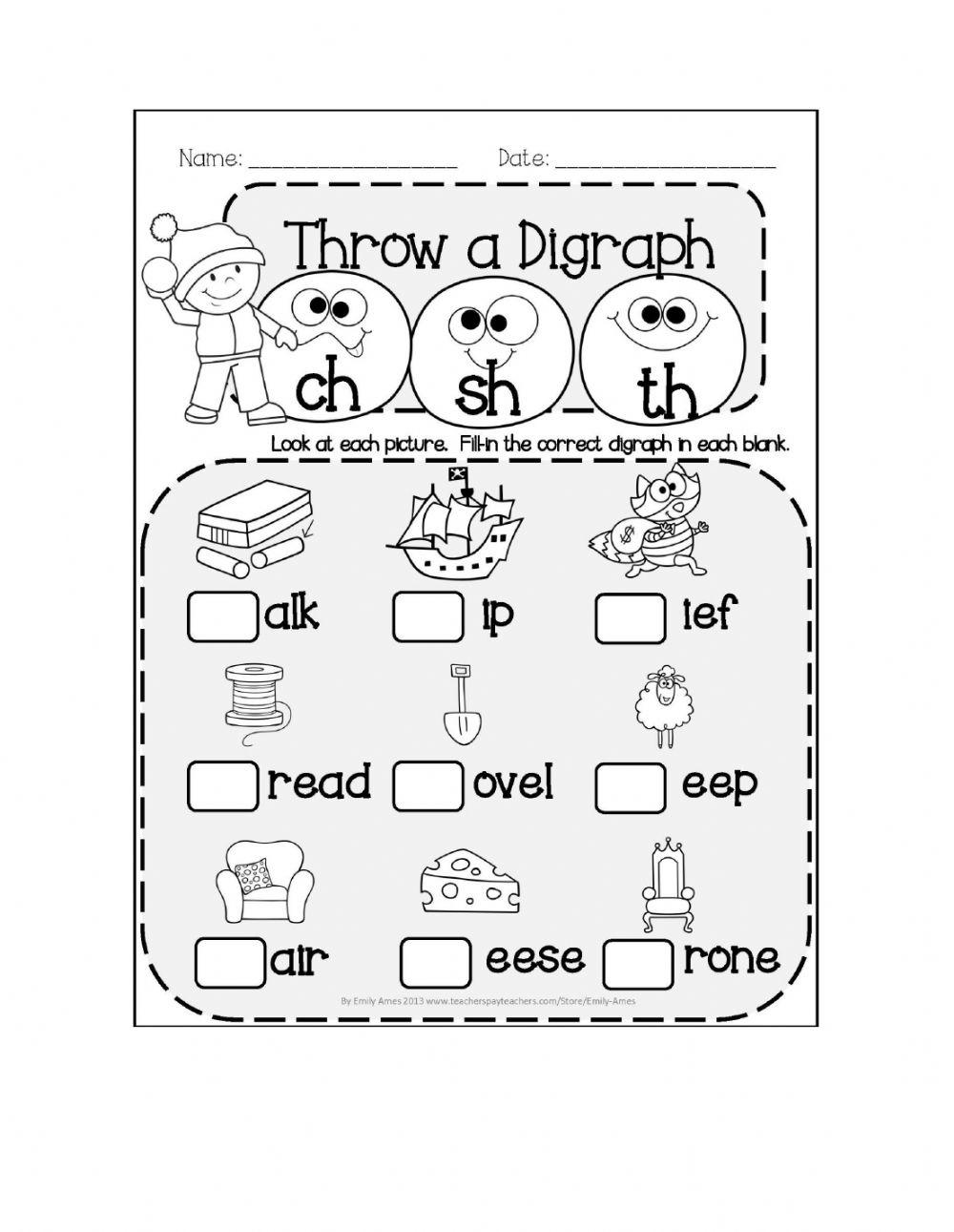 Digraph 1 | Free Interactive Worksheets | 5901224