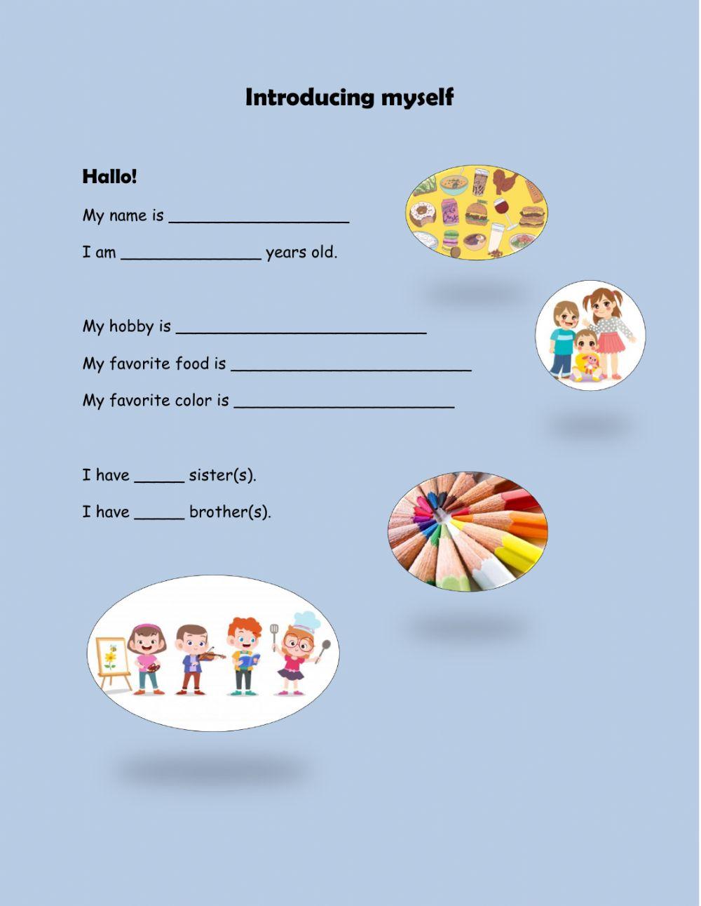 Introducing Myself Activity Live Worksheets