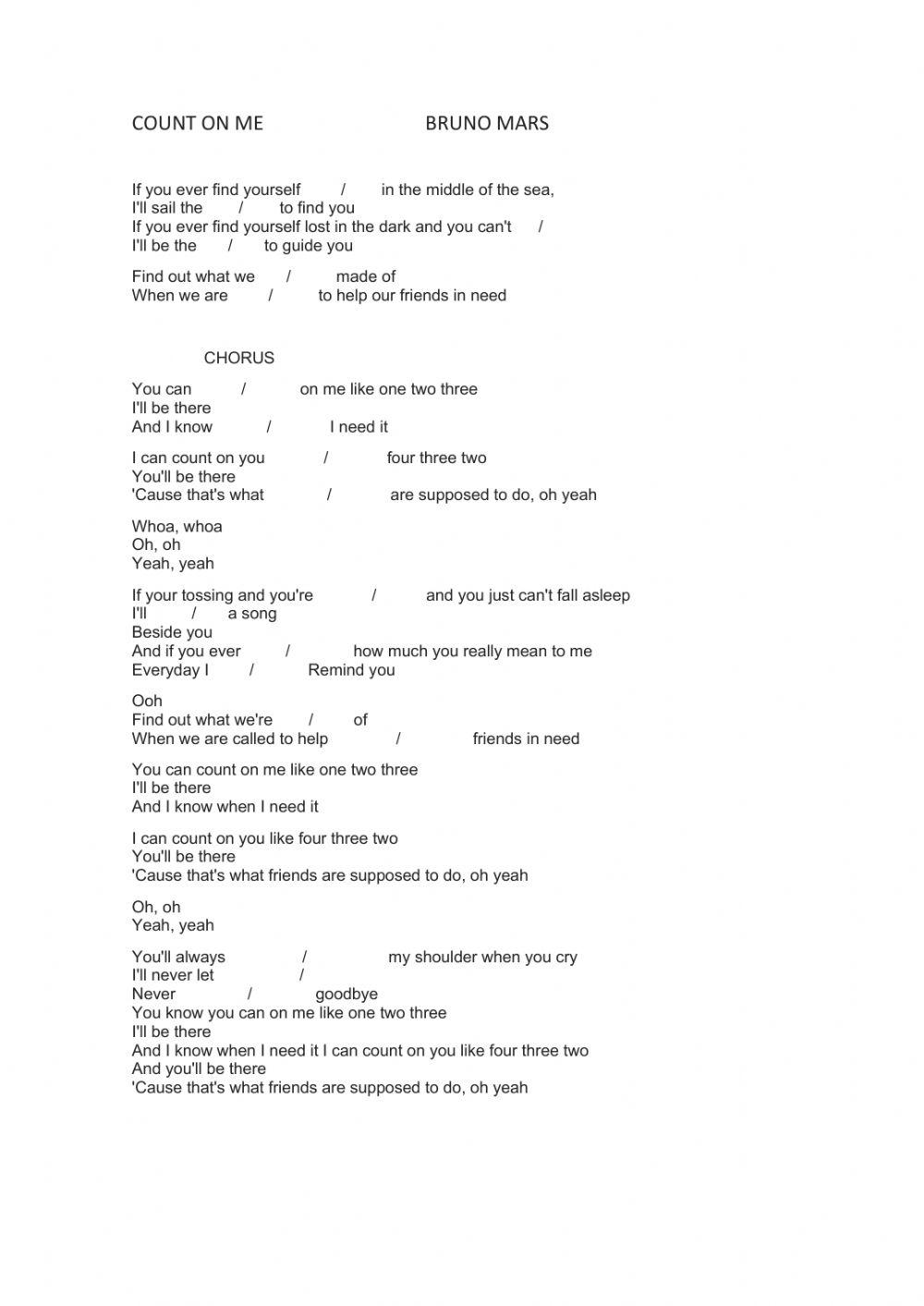 COUNT ON ME worksheet | Live Worksheets