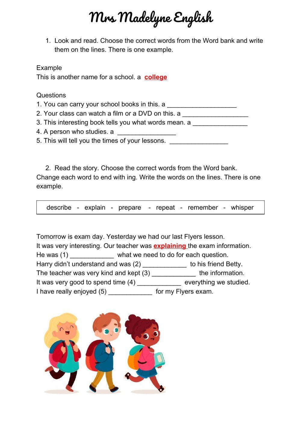 Vocabulary A2 | Free Interactive Worksheets | 307023