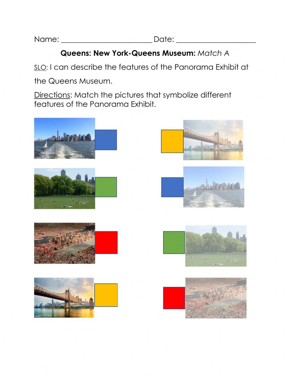 Queens Matching Panorama worksheet | Live Worksheets