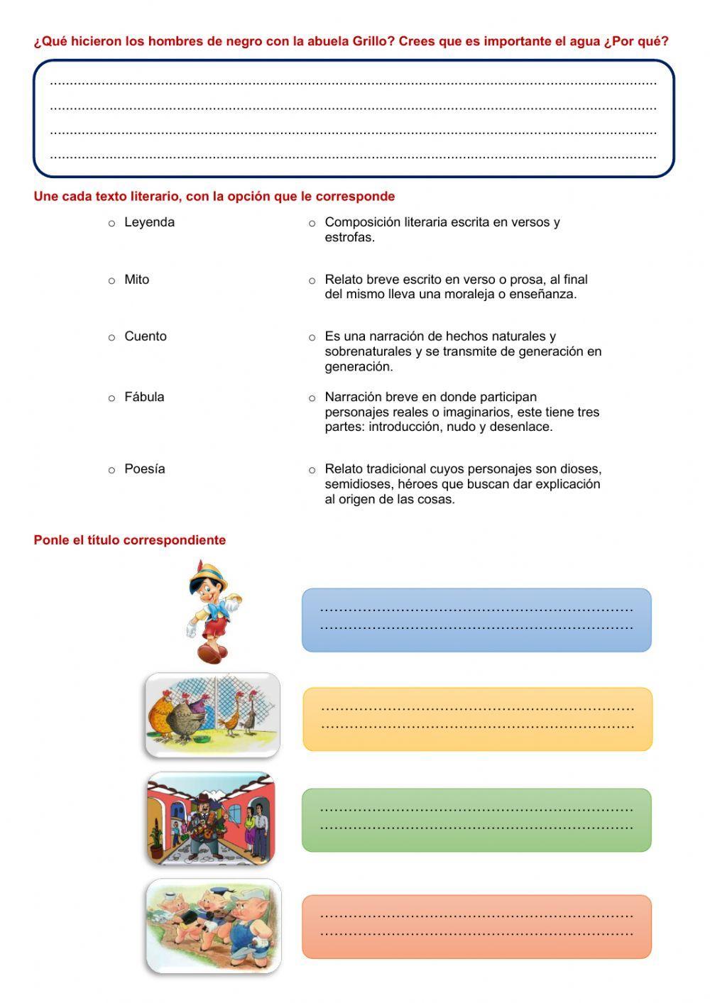 El Cuento Interactive Worksheet For Textos Literarios Live Worksheets ... El Cuento Interactive Worksheet For Textos Literarios Live Worksheets ...