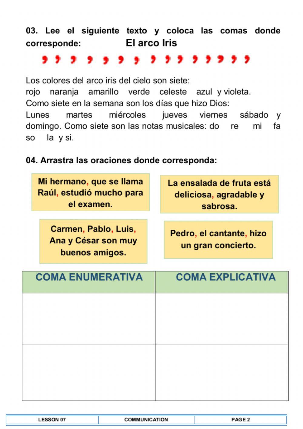 307354 | La Coma Enumerativa - Explicativa | FANY NORMA,
