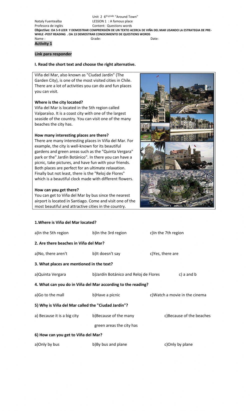 Places and Questions wordsd worksheet | Live Worksheets