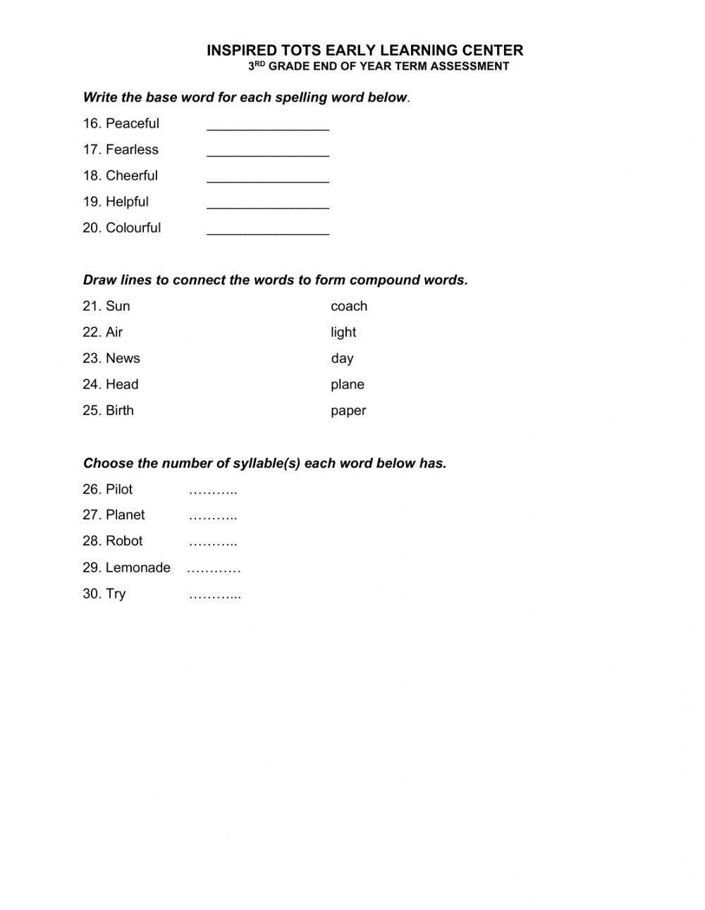 End Of Year Assessment Spelling Worksheet Live Worksheets end-of-year-assessment-spelling-worksheet-live-worksheets