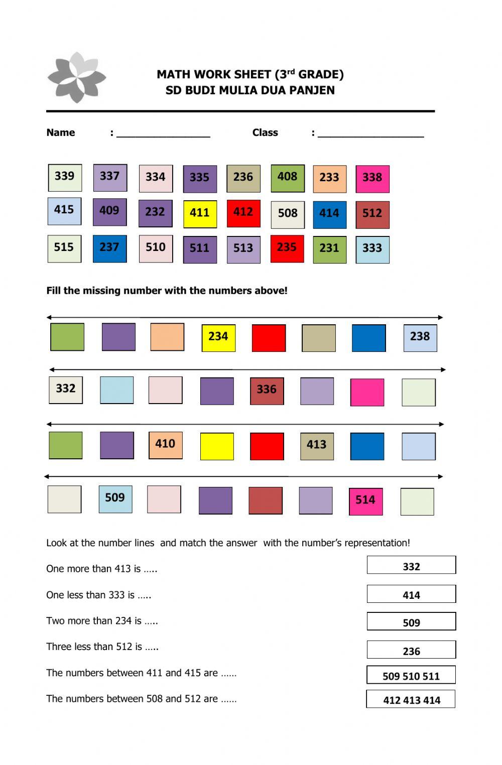 307850 | Number line in 3 digit numbers | Iis Wiyanto