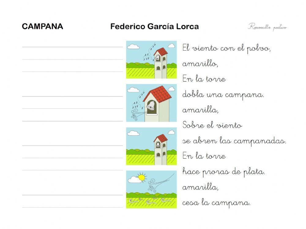 Campana, ordenar versos worksheet | Live Worksheets