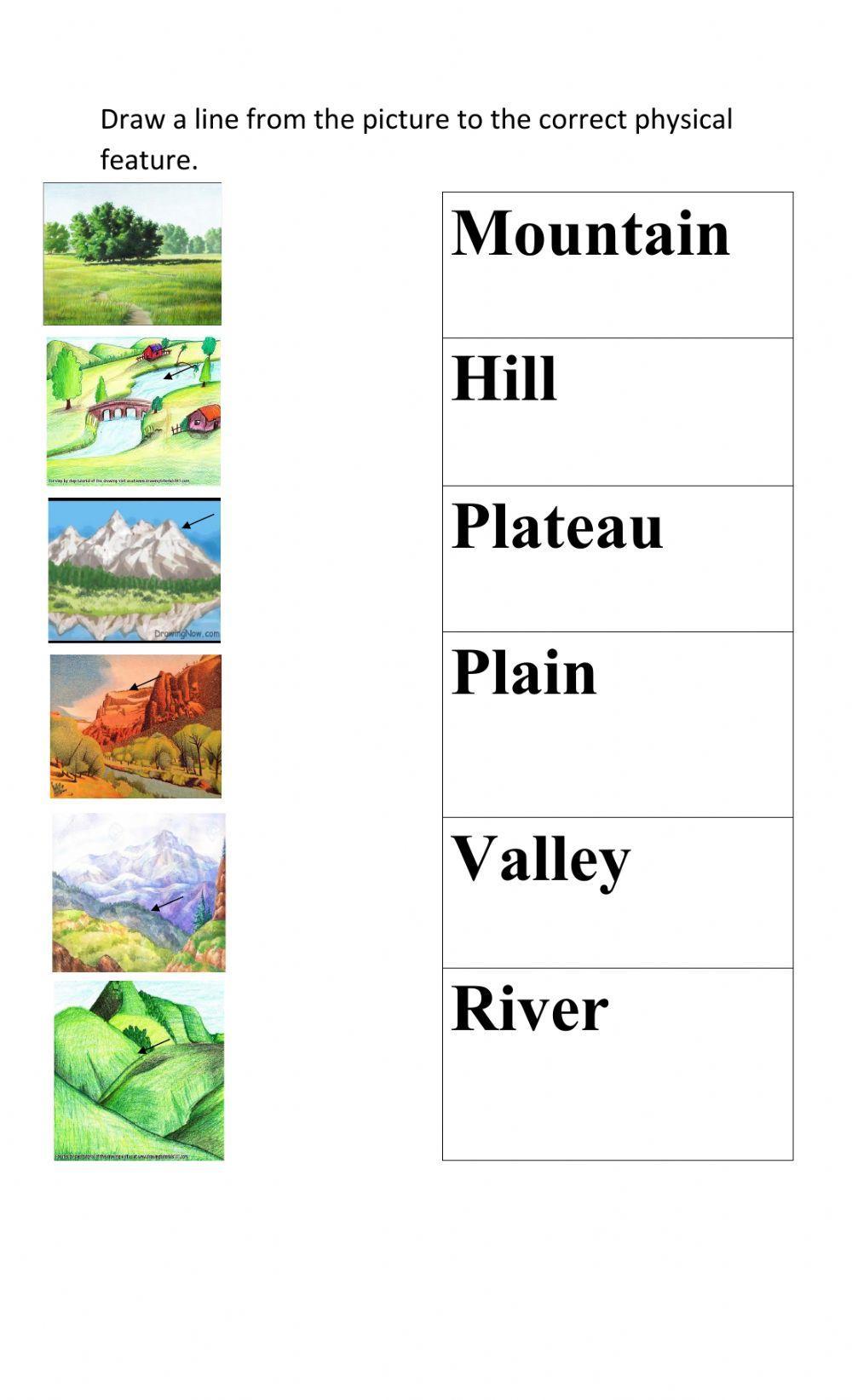 Land forms | Free Interactive Worksheets | 307997