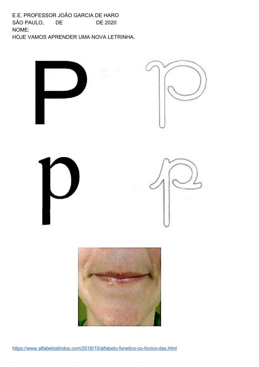 Letra p interactive worksheet for 1º ANO | Live Worksheets